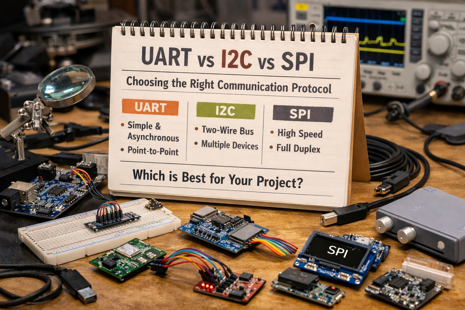 UART vs I2C vs SPI: Choosing the Right Communication Protocol